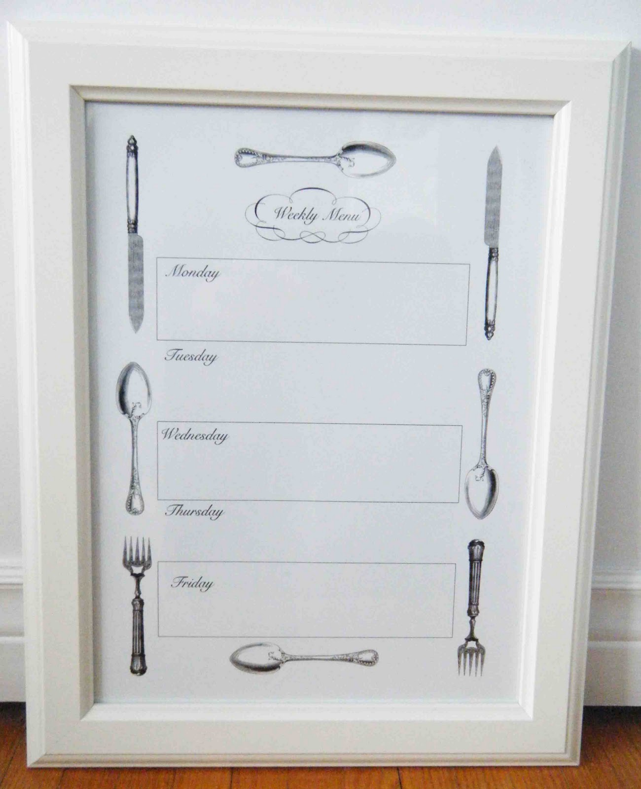XX DIY: Weekly Menu Frame