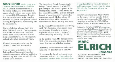 Maryland Politics Watch: Elrich Blasts Berlage, 1998