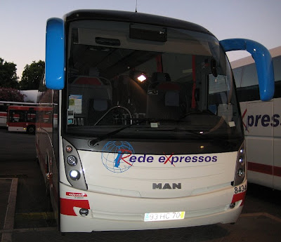 Buses from various cities in the world.: Rodoviária de Évora