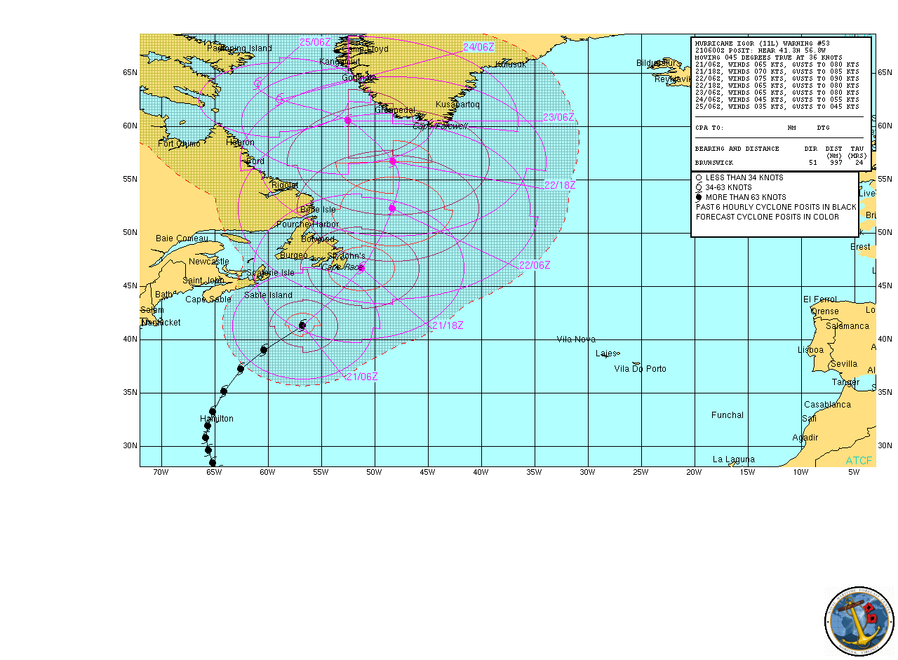 The Galloping Beaver: Hurricane Igor 21/1400Z