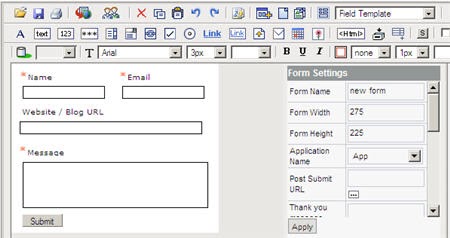 Online html form creator