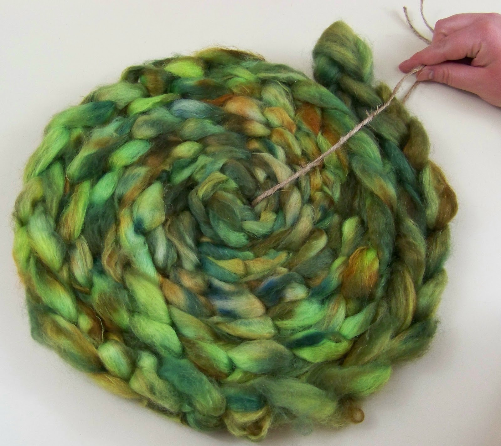 Iron Oak Farm: Storing Roving, Hand Crochet Coil