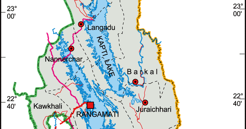 Maps of Bangladesh: Political Map of Rangamati District