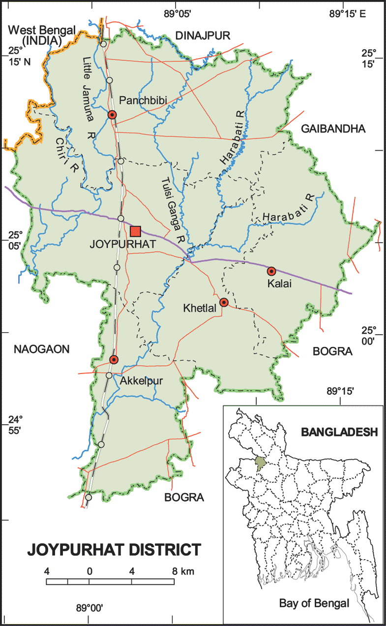 Maps of Bangladesh: Political Map of Joypurhat District