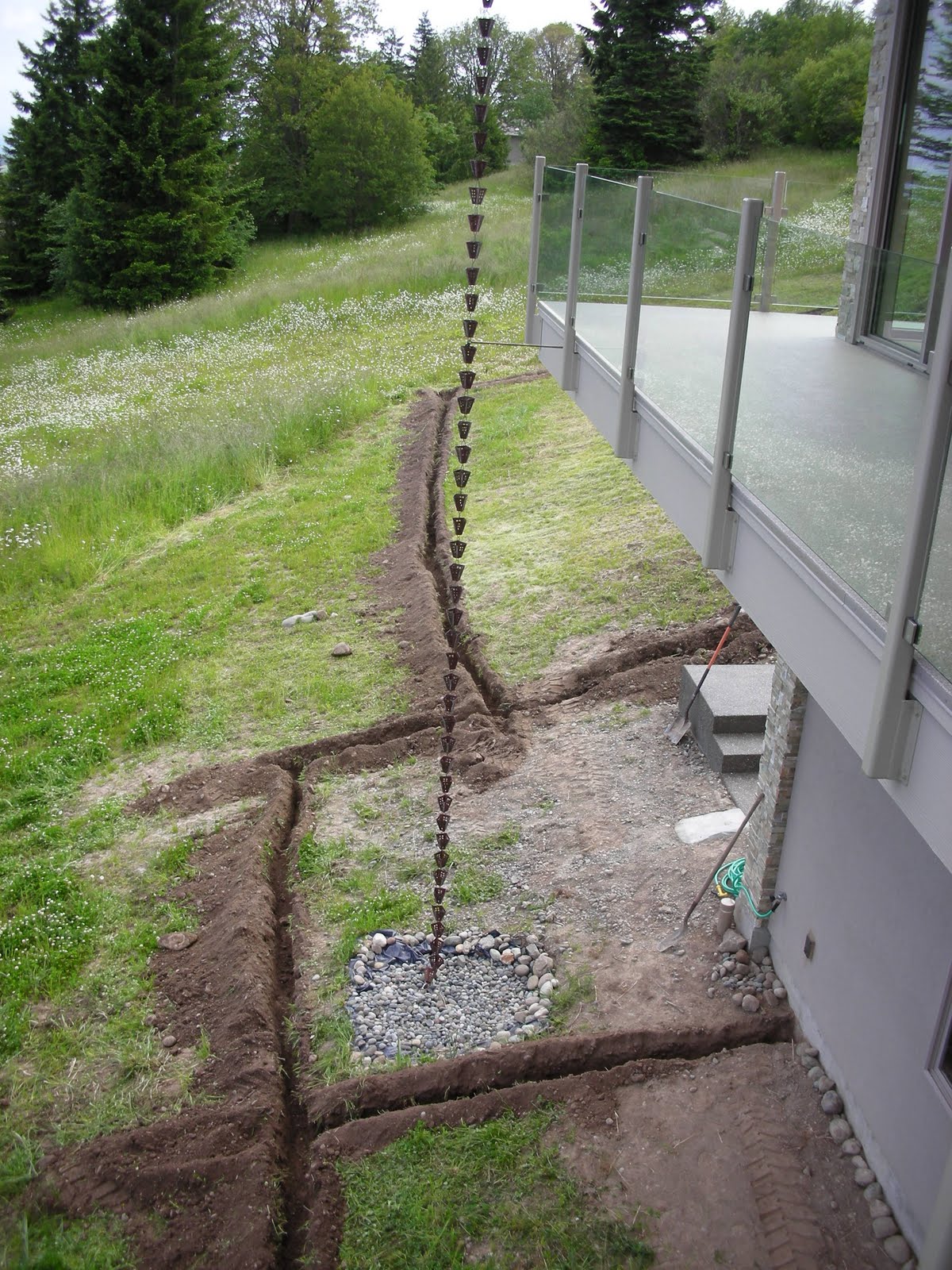 Sharon & Ted's New Home: Property Fence & Irrigation Trench 6-14-10
