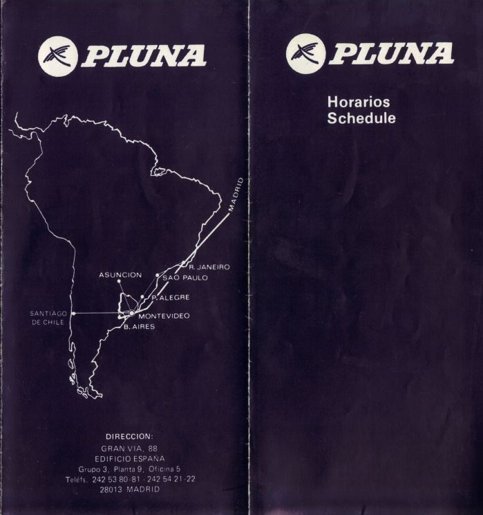 Airline memorabilia: Pluna (1987)