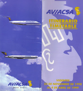Airline memorabilia: Aviacsa (1998)