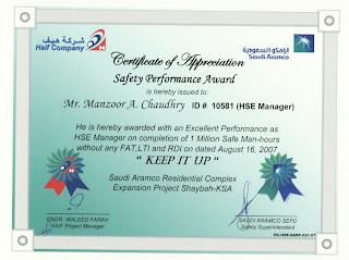 Manzoor Ahmad Chaudhry - HSE Manager: Received Best Performance Award ...