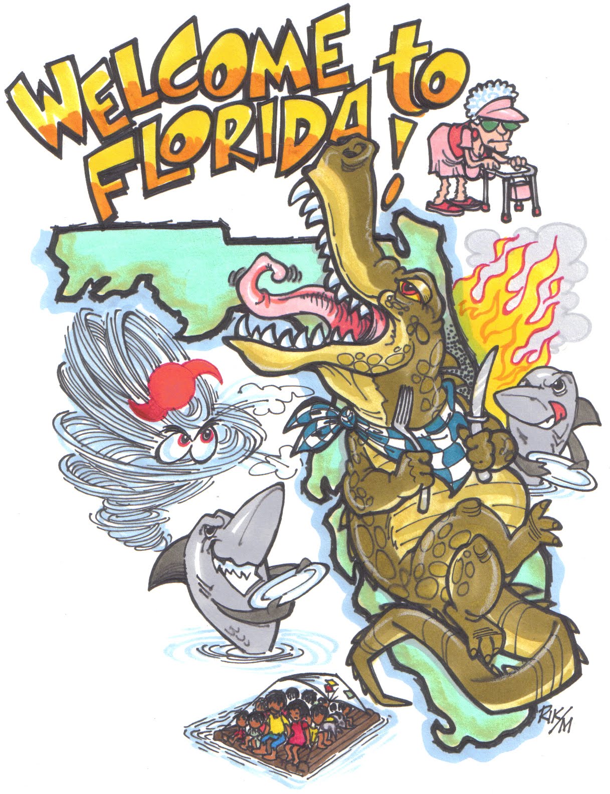 Riktoonz -- Cartoonist/Caricaturist Rick C. Moore: WELCOME to FLORIDA