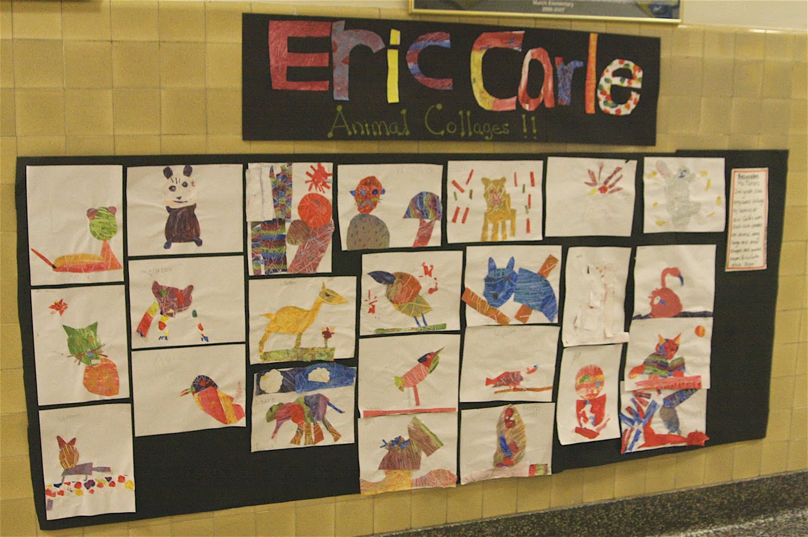 Elementary Art with Miriam Cutelis: Eric Carle Animal Collages Display ...