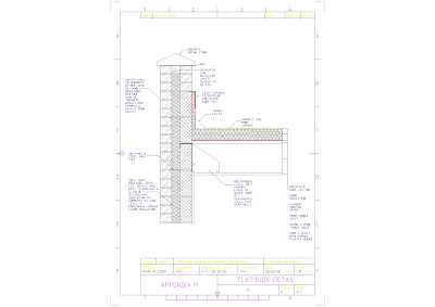 Auto CAD Drawings: Flat Roof With Parapet Wall Detail