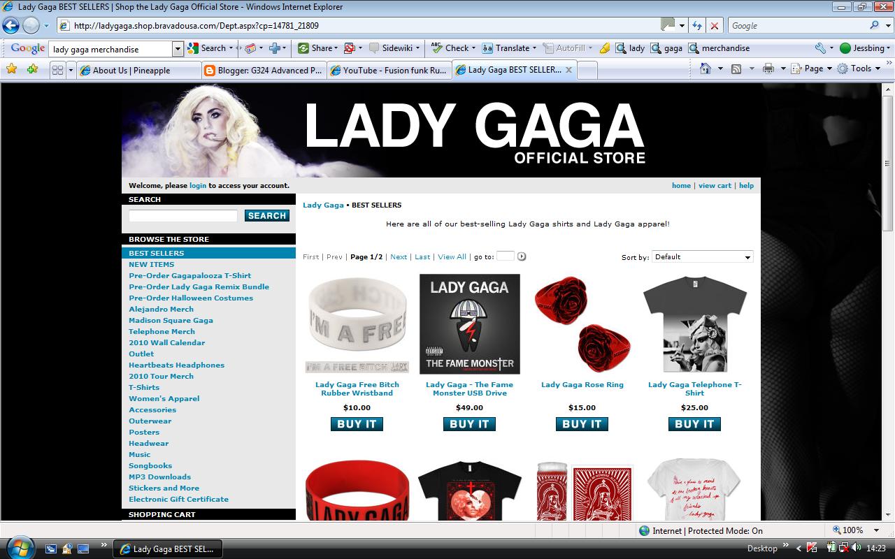 G324 Advanced Production: Lady Gaga Merchandise