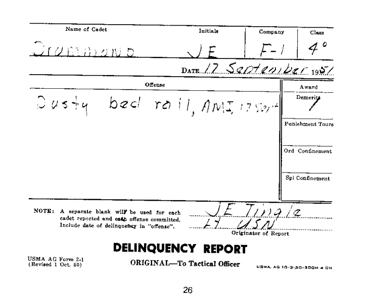 FlaggNotes: USMA AG Form 2-1