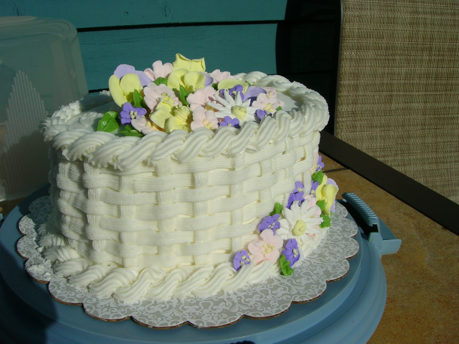 Regency Cakes: Basket-weave Cake with Spring Flowers