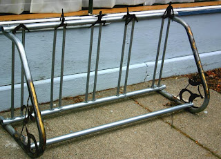 Sculpting the Metal's Edge: Bike Rack on a Spokane Sidewalk: Functional Art