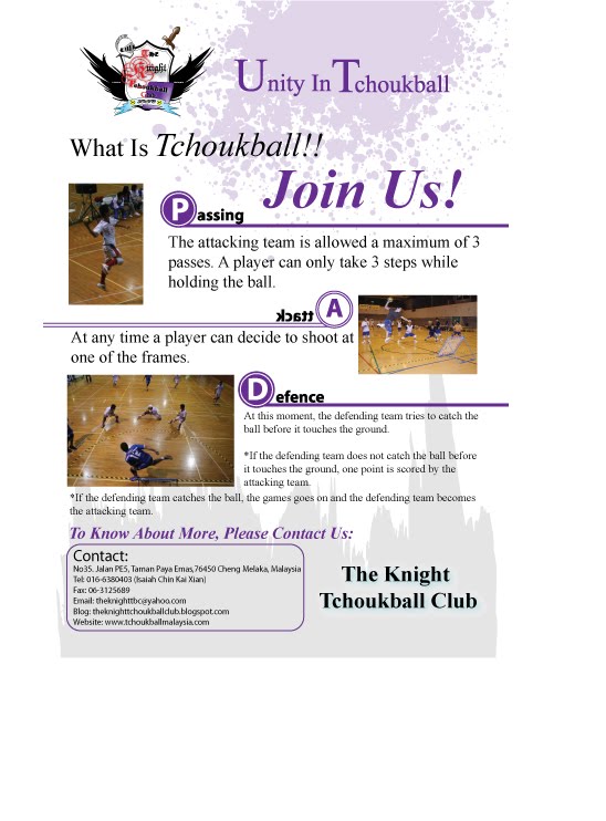 The Knight Tchoukball Club Tchoukball Flyer