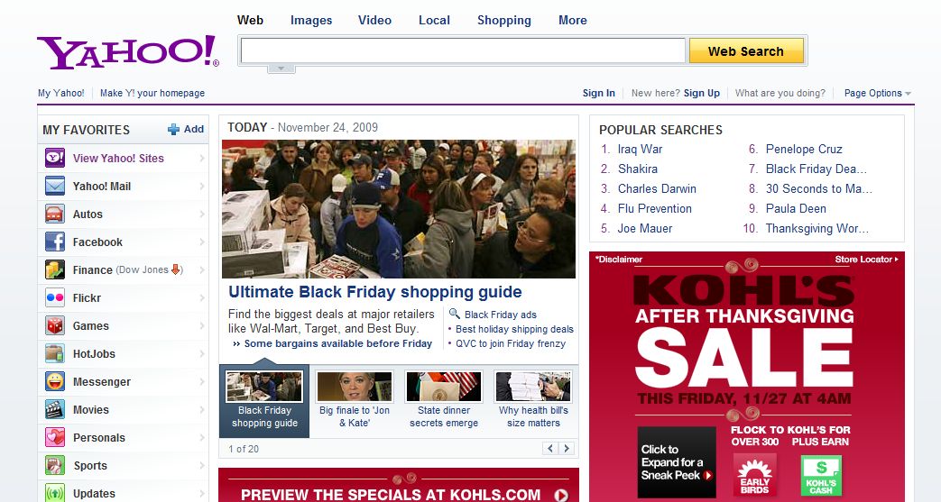 Lloyd Roberson's Design Journal: Evolution of Yahoo! 11-24-09