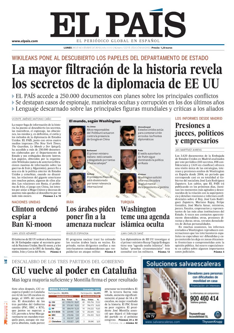 encajabaja | Diseño periodístico, Prensa: Wikileaks en cuatro columnas ...