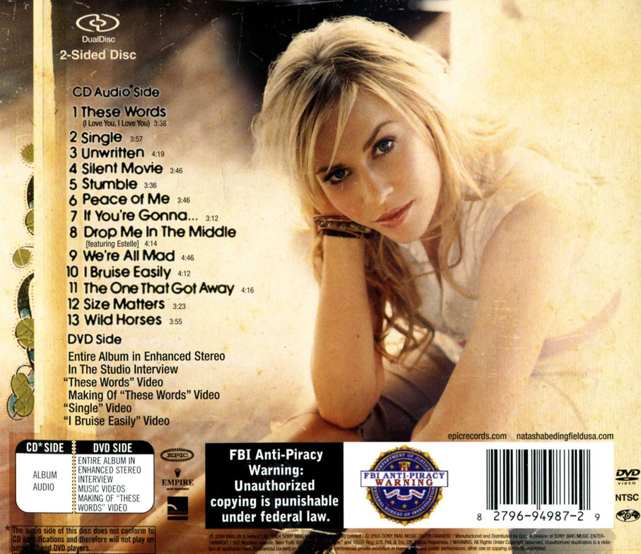 Encarte: Natasha Bedingfield - Unwritten (USA Edition) - Encartes Pop