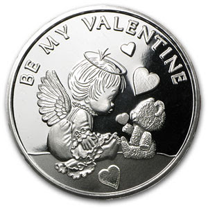 GOLD & SILVER BULLION: 1 oz 2010 Silver Coin - BE MY VALENTINE - USA