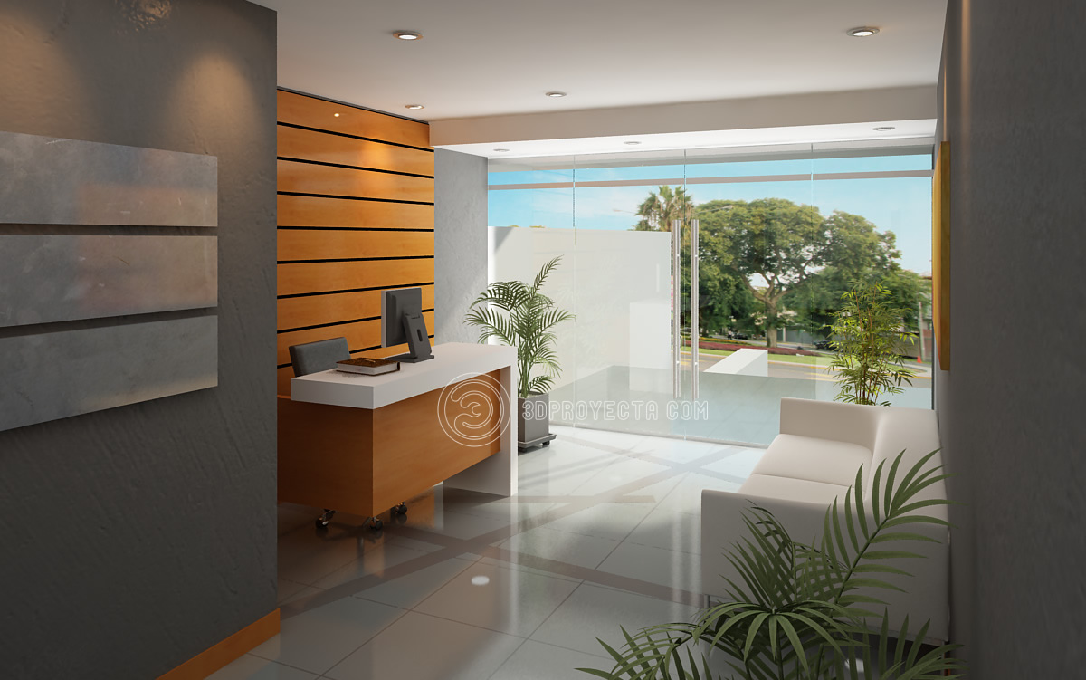 Vistas en 3D Hall de ingreso al edificio ~ Vistas 3D Lima Perú - Video 3D recorrido virtual