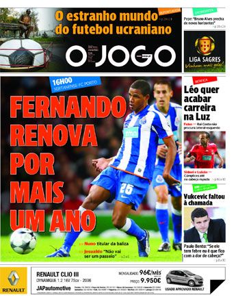 Campeões F.C.Porto: Capa do jornal OJogo
