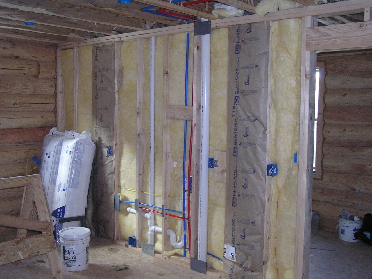 River Run Cabin, Cuchara, Colorado: Insulation installation