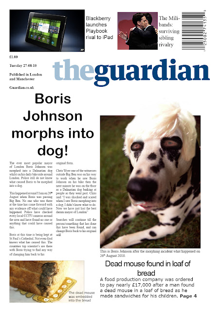 Digital Graphics: Newspaper Front Page