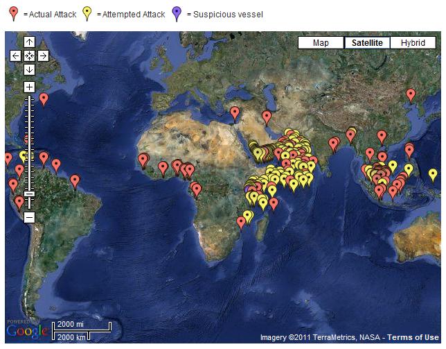 Strait of Magellan: Piracy Map for 2010