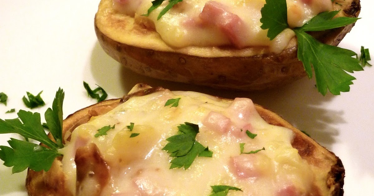 Baked Halved Potatoes With Bechamel & Prosciutto