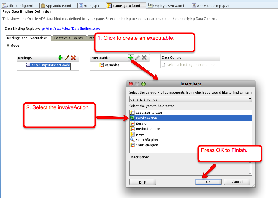Born To DeBug: ADF 11g methodAction and invokeAction in the pageDef