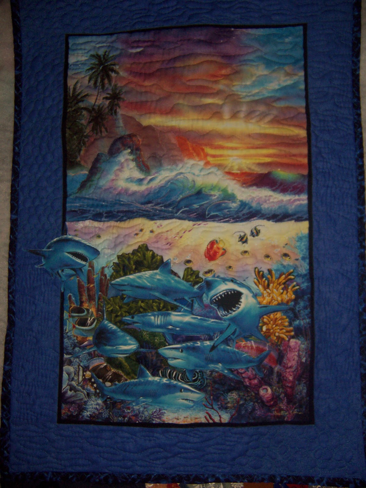 Quilts and Art by Cheryl: Kayla's Shark Quilt