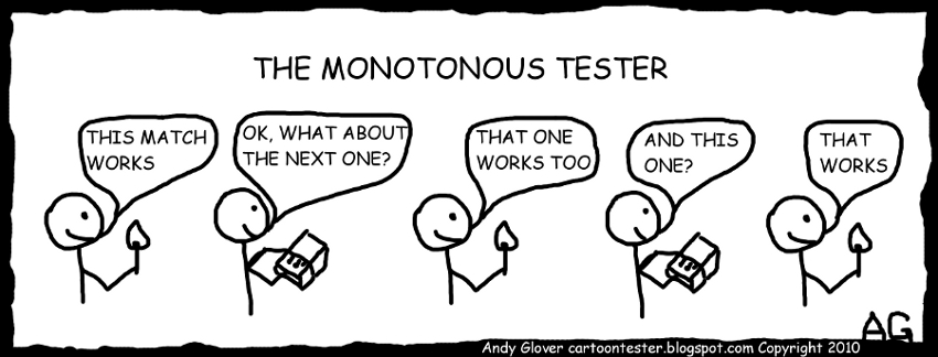 Cartoon Tester: Monotonous, context and certification