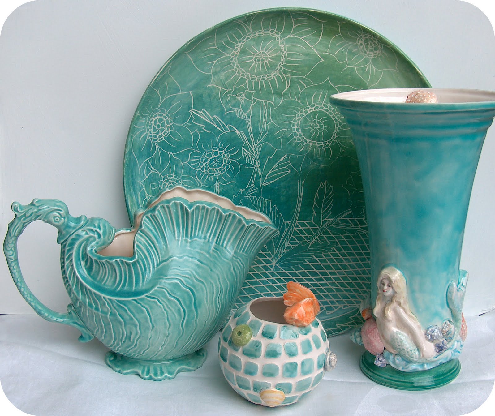 Summerland Cottage Studio: Mermaid ceramic vase