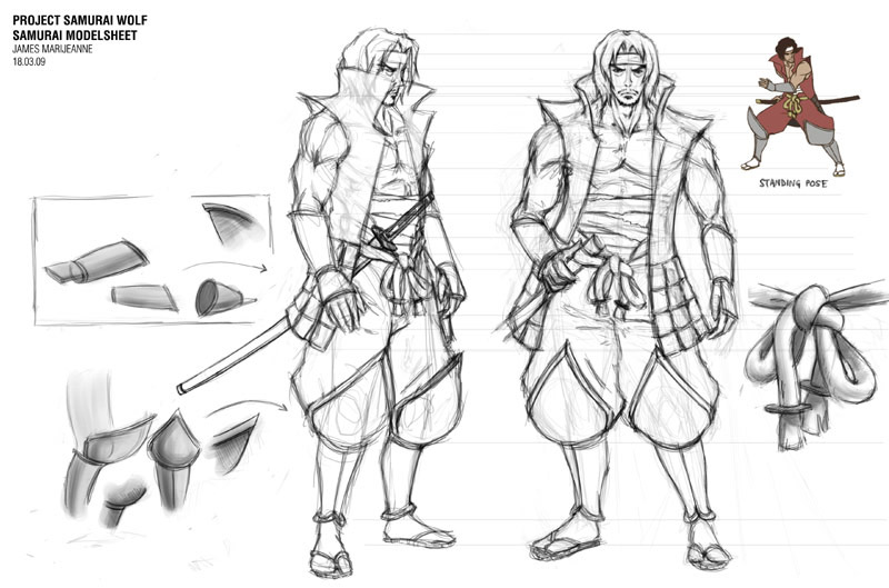 PROJECT SAMURAI WOLF: Character Design Progression