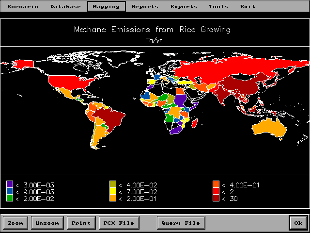 Lots Of Maps!: Thematic map: Methane emissions from rice