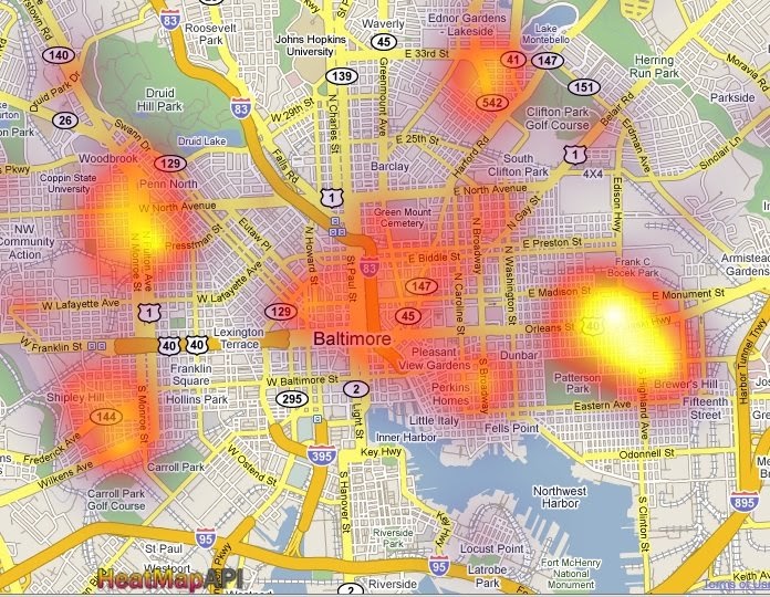 SpotCrime - The Public's Crime Map: Example Shooting Heat Maps For ...