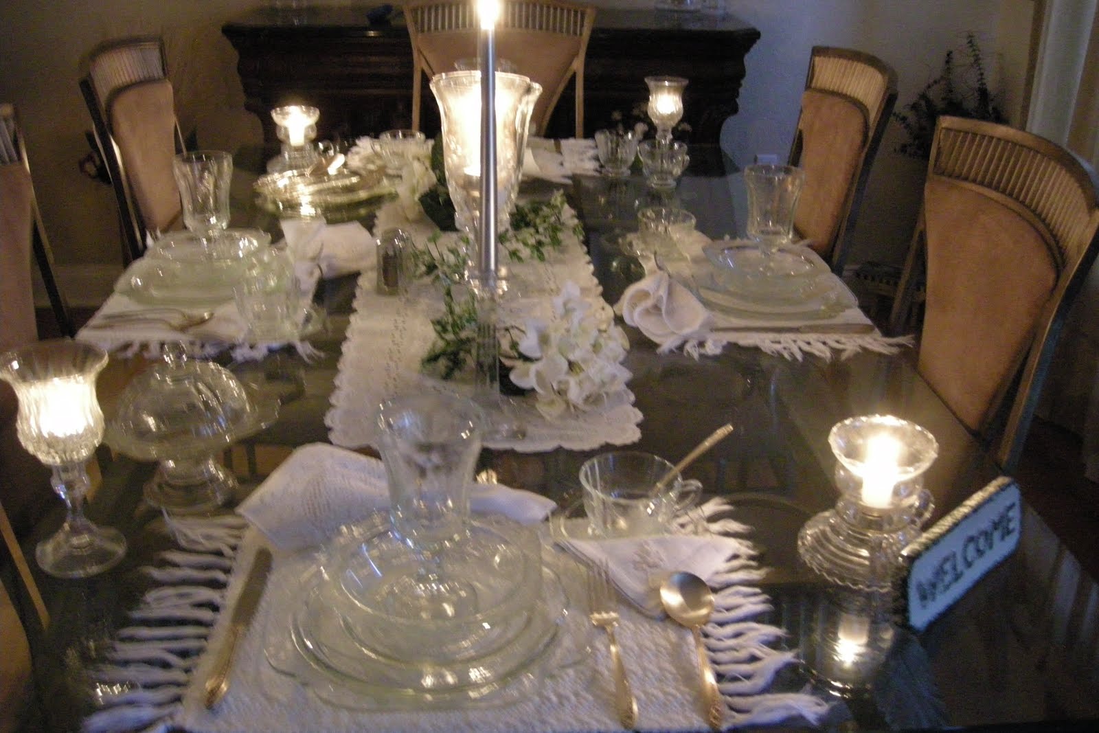 Domestic Diva At Work: 33rd Tablescape - Depression Glass Recollection