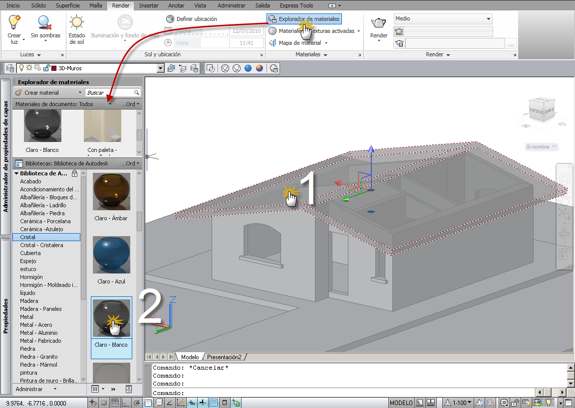 AutoCAD 3D | e-Learning: Asignar materiales