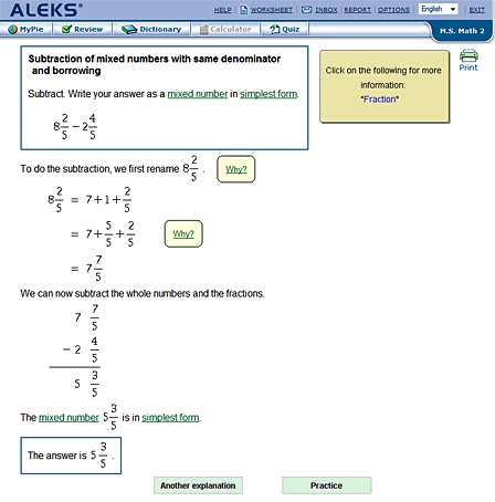 Grace Academy: TOS Review: ALEKS