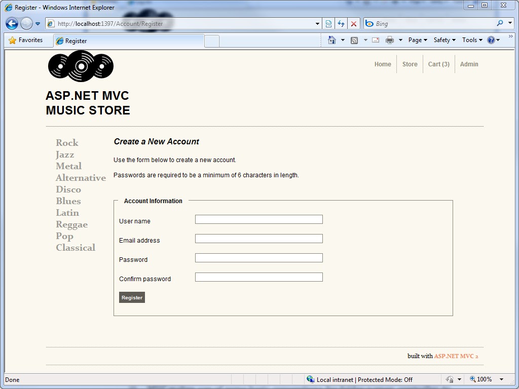 Mvc Music Store Tutorial