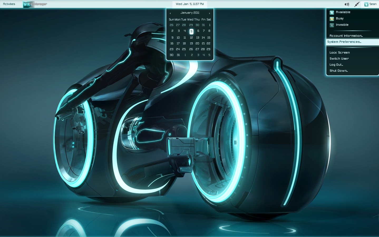 Theme de Tron Legacy para Linux (Gnome Shell) / commandcat