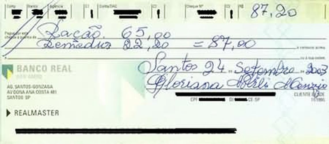 Tira A Mão Daí !: Maneira Correta De Preencher Um Cheque
