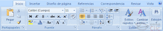 menu inicio de word 2007