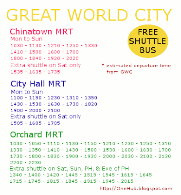 OhGuide: Free Shuttle Bus to Great World City from Orchard