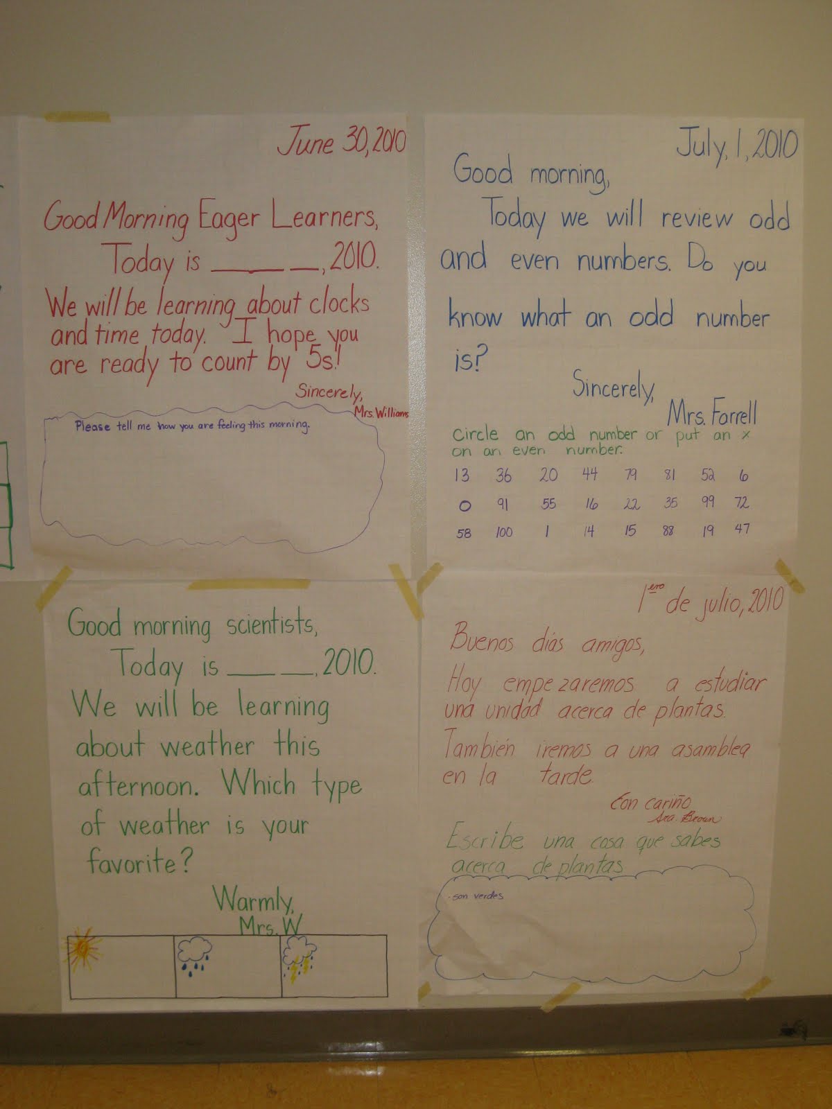 Responsive Classroom In Practice Morning Message Ideas Responsive Classroom In Practice Morning Message Ideas
