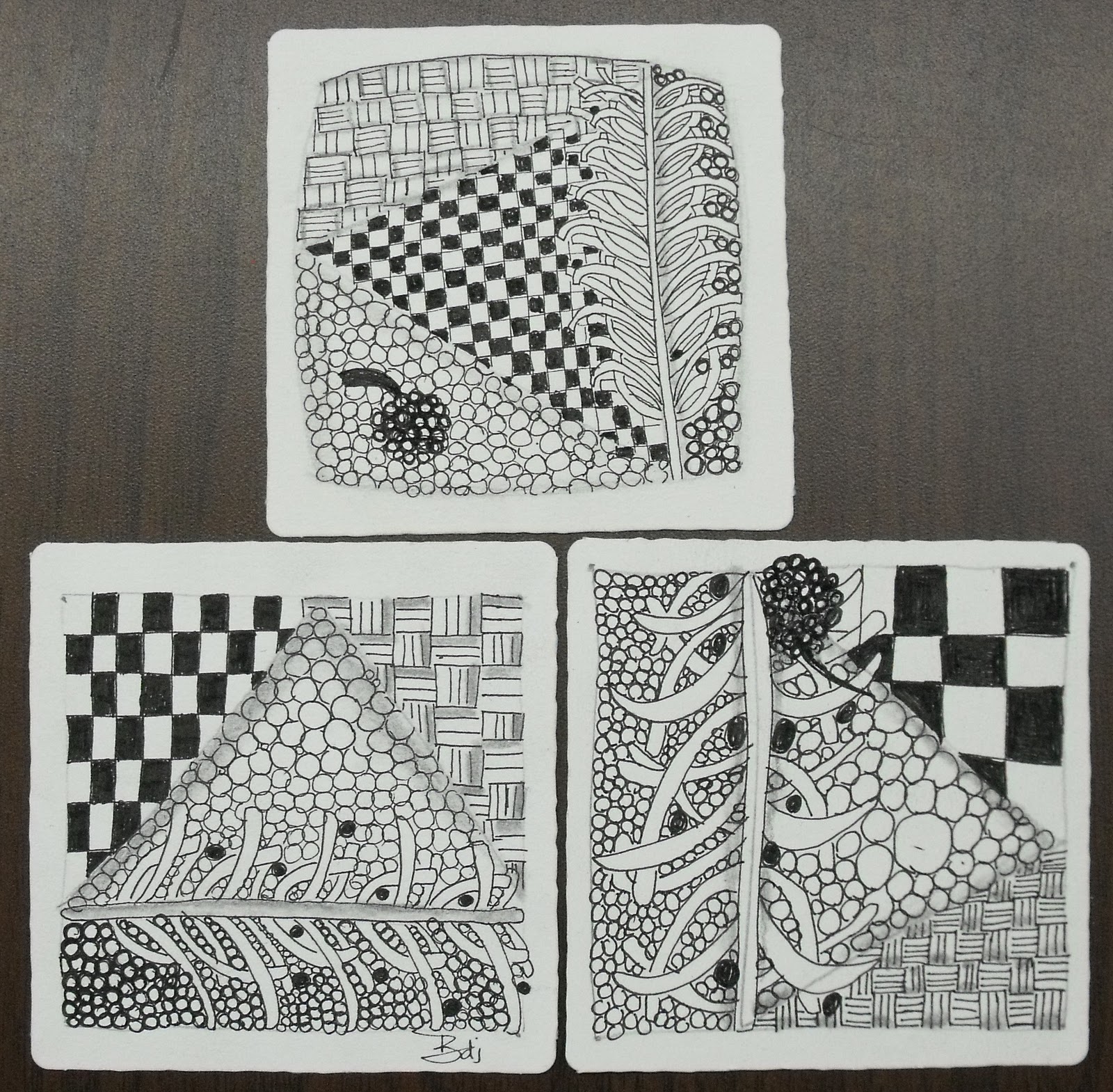 In Rosie's Book: Zentangle Tiles from Introductory Class