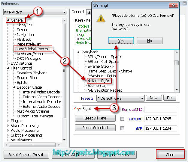 วิธีตั้งค่าแป้นพิมพ์ควบคุมโปรแกรม KMPlayer - PSsix ที่ใดมีปัญหา ที่นั่นมีคำตอบ