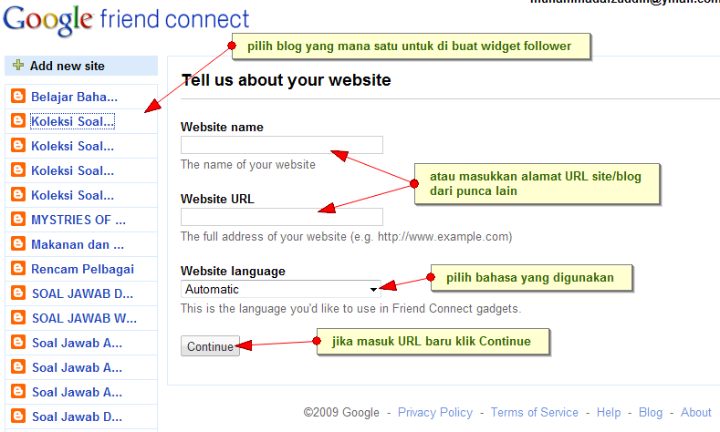 Gadget Follower Guna Google Friend Connect |Tutorial Blogger Blogspot
