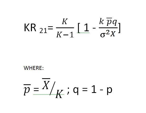 Kuder-Richardson Formula 21